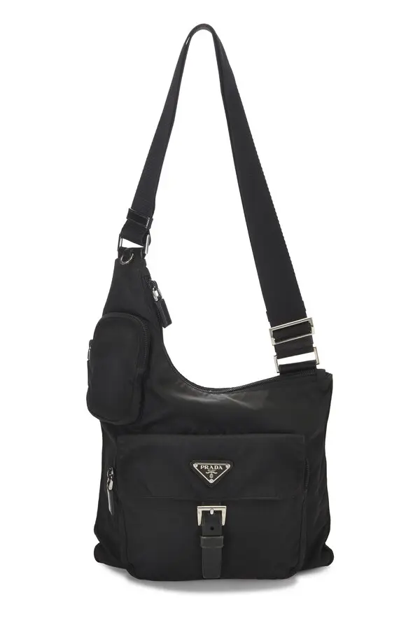 Prada Tessuto Nylon Messenger Bag - Black