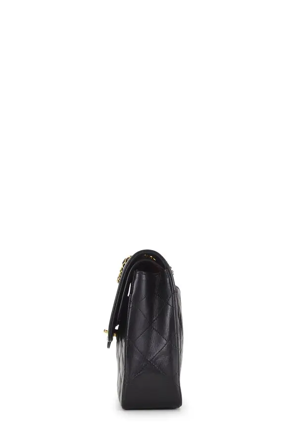 Chanel Quilted Lambskin Double Flap Jumbo Bag - Black