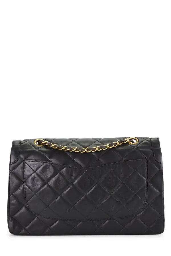 Chanel Quilted Lambskin Double Flap Jumbo Bag - Black