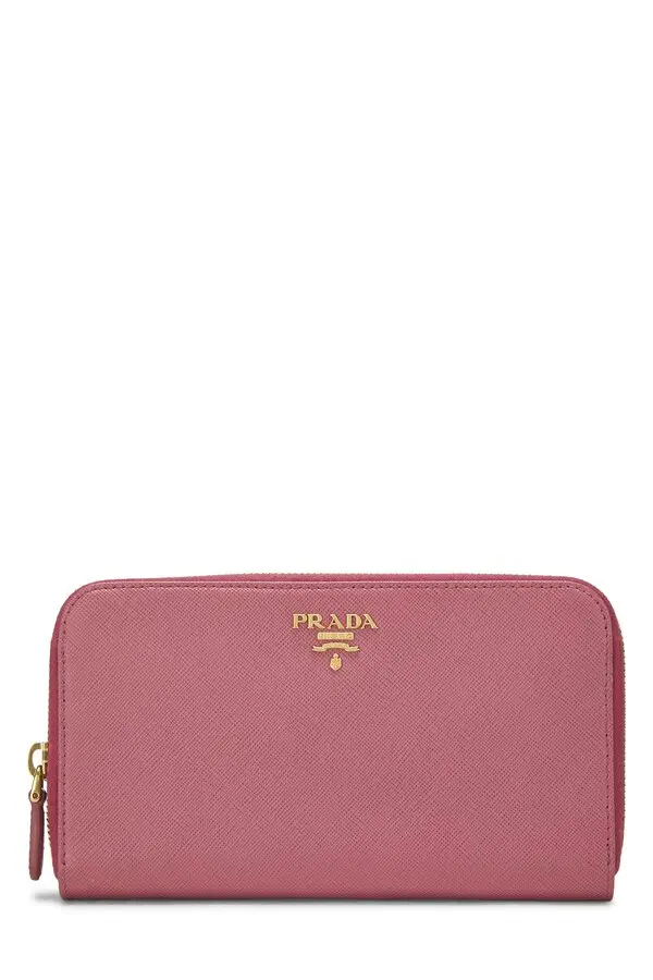 Prada Saffiano Zip Around Wallet - Pink