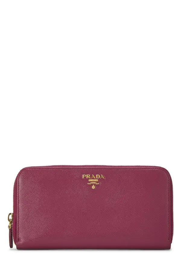 Prada Saffiano Zip Around Wallet - Pink