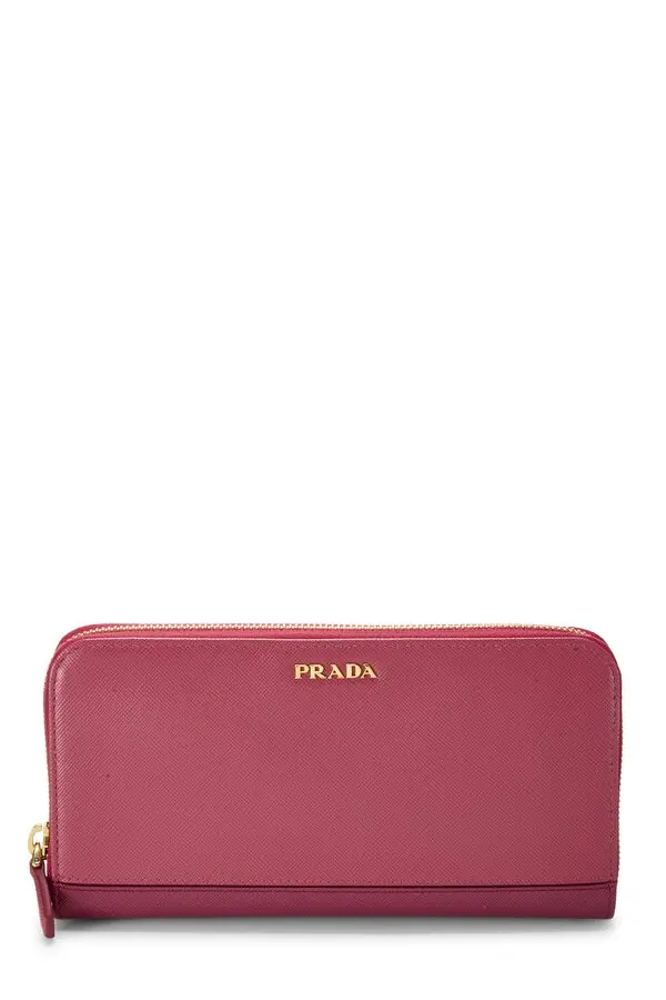 Prada Saffiano Zip Around Wallet - Pink