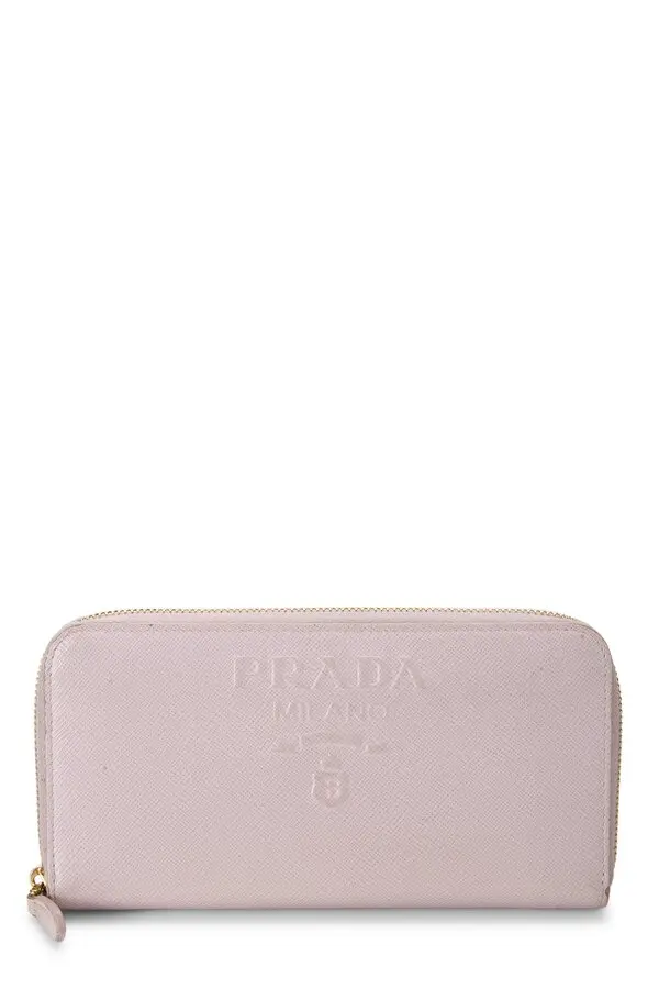 Prada Saffiano Zip Around Wallet - Pink
