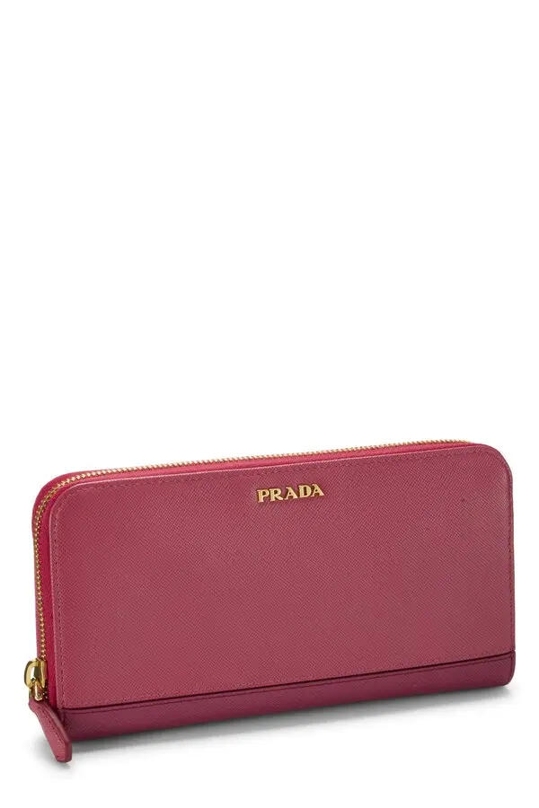 Prada Saffiano Zip Around Wallet