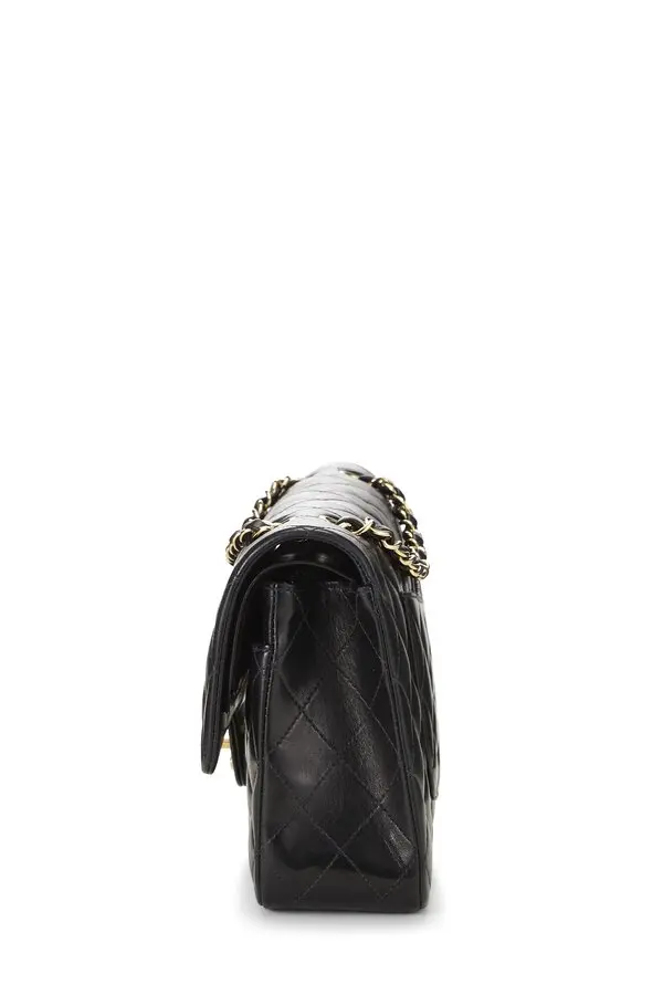 Chanel Quilted Lambskin Double Flap Bag - Black