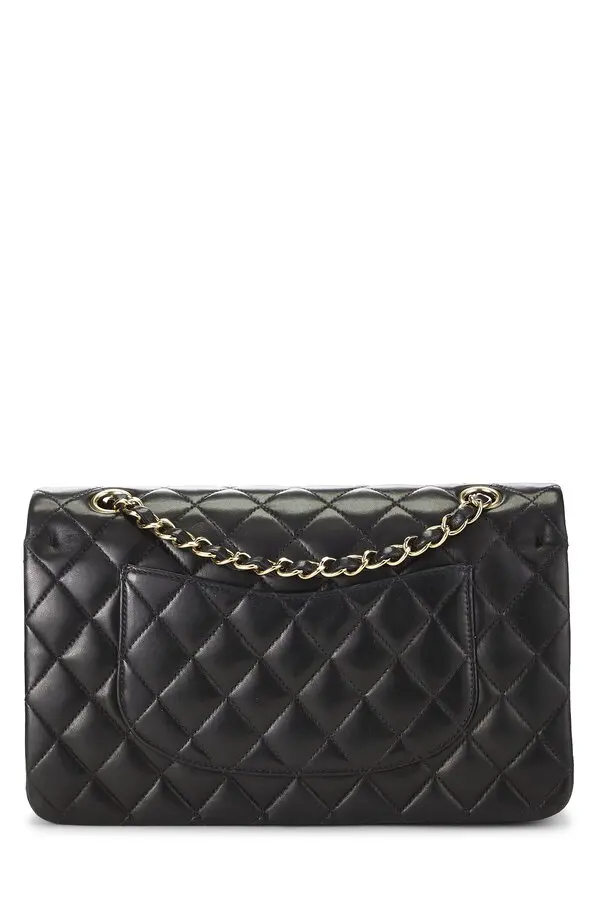 Chanel Quilted Lambskin Double Flap Bag - Black