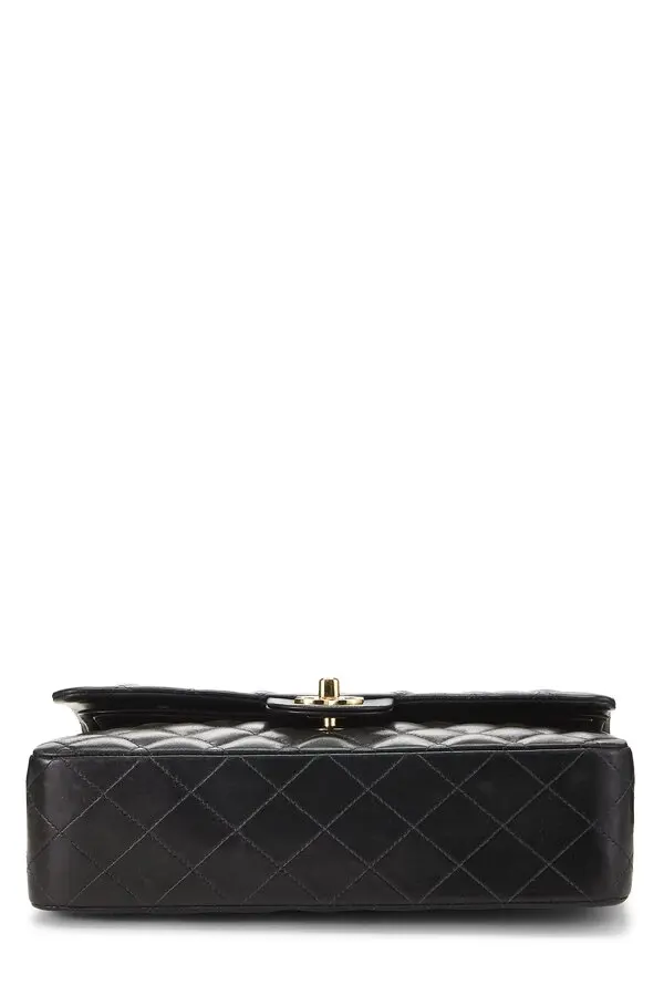 Chanel Quilted Lambskin Double Flap Bag - Black