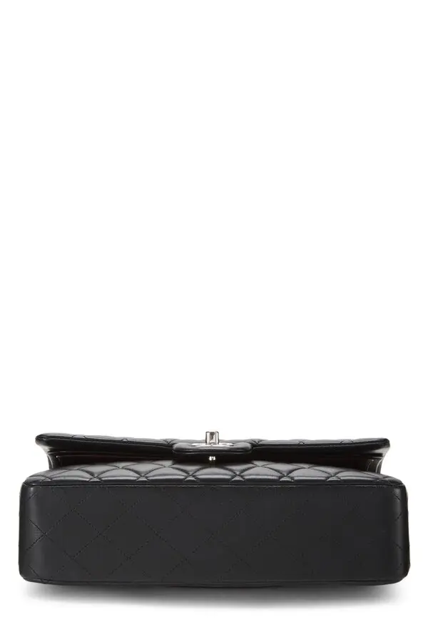 Chanel Quilted Lambskin Classic Double Flap Medium Shoulder Bag - Black