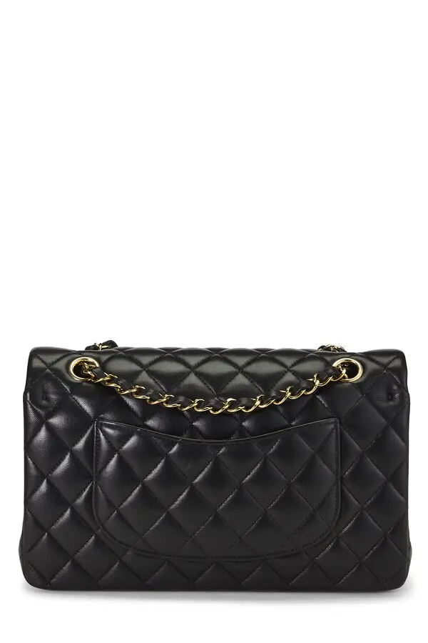 Chanel Quilted Lambskin Classic Double Flap Medium Shoulder Bag - Black