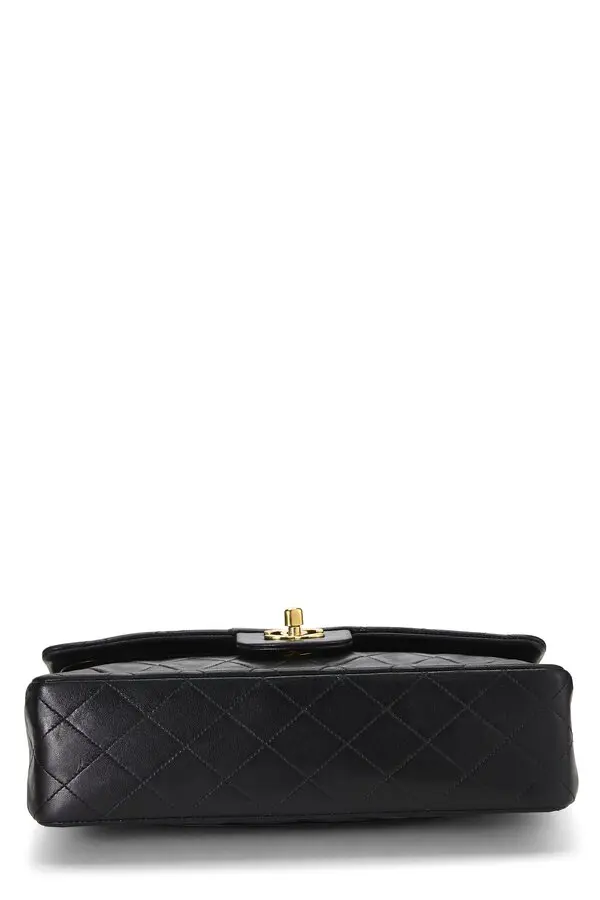 Chanel Quilted Lambskin Classic Double Flap Medium Shoulder Bag - Black