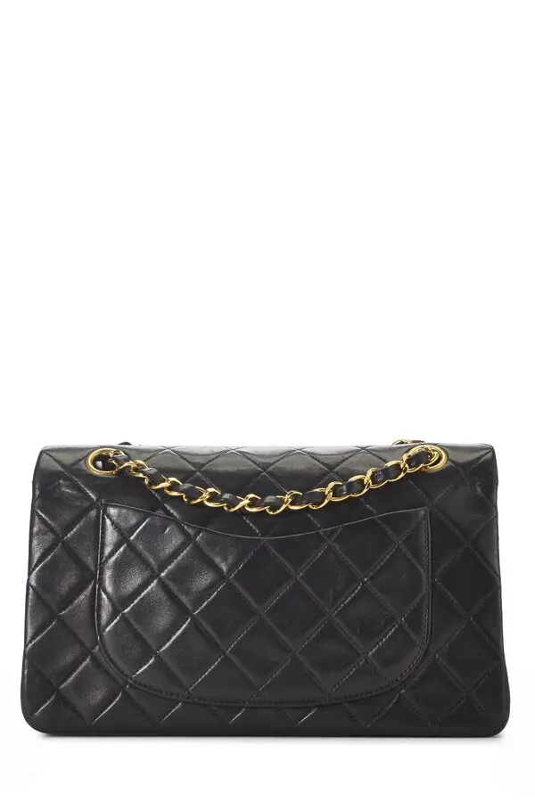 Chanel Quilted Lambskin Classic Double Flap Medium Shoulder Bag - Black