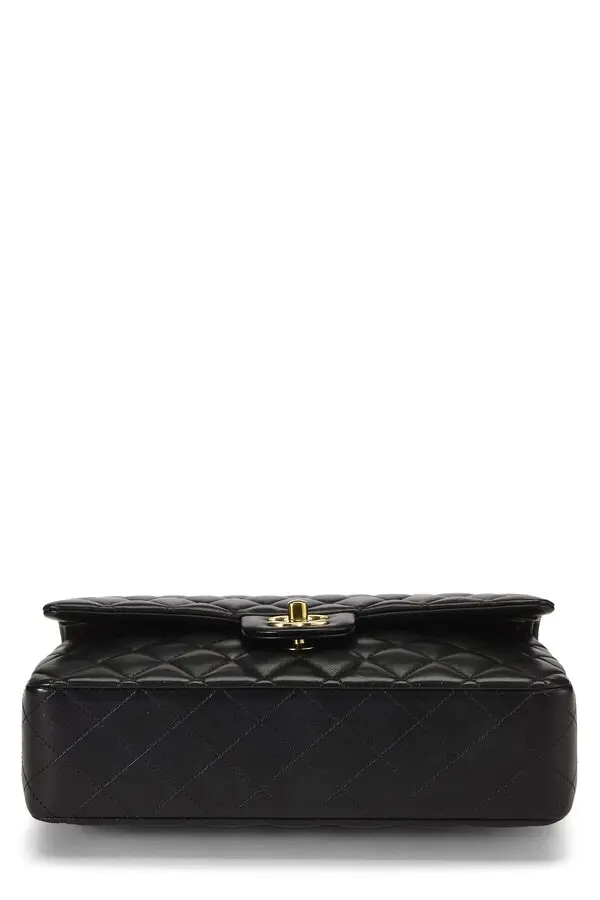 Chanel Quilted Lambskin Classic Double Flap Medium Shoulder Bag - Black