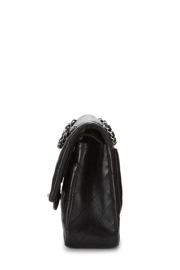 Chanel Quilted Lambskin Classic Double Flap Medium Shoulder Bag - Black