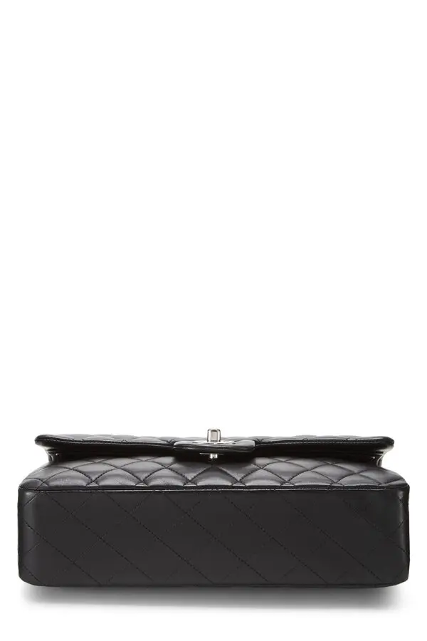 Chanel Quilted Lambskin Classic Double Flap Medium Shoulder Bag - Black