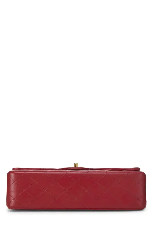 Chanel Quilted Lambskin Classic Double Flap Medium Shoulder Bag - Red