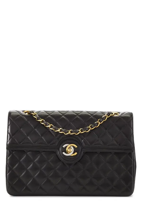 Chanel Quilted Lambskin Paris Limited Double Flap Medium - Black