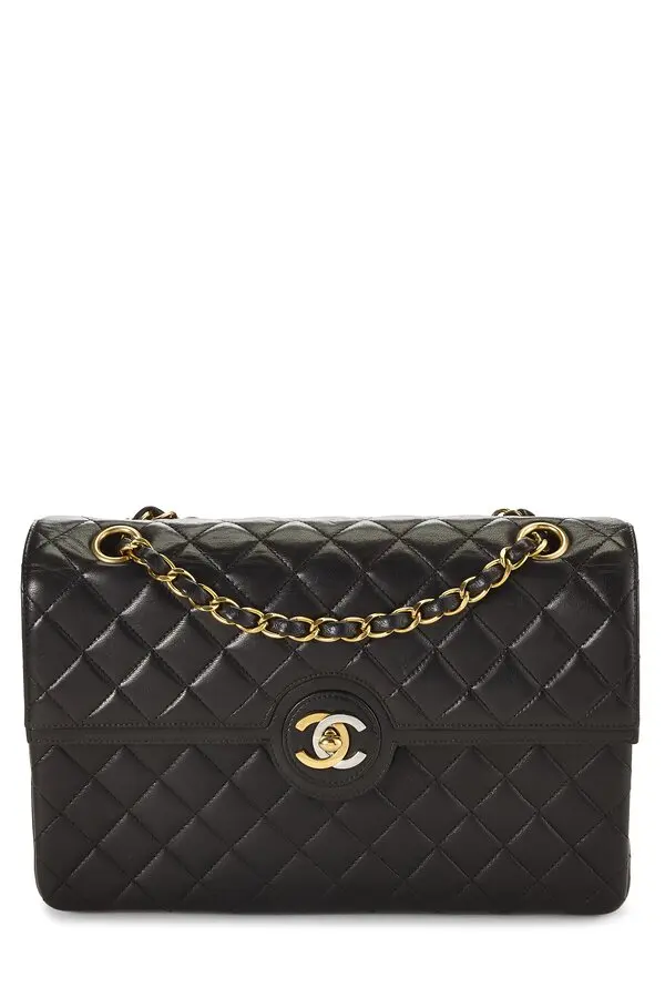 Chanel Quilted Lambskin Paris Limited Double Flap Medium - Black