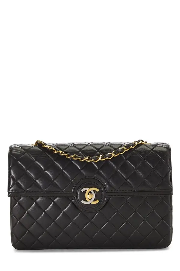 Chanel Quilted Lambskin Paris Limited Double Flap Medium - Black