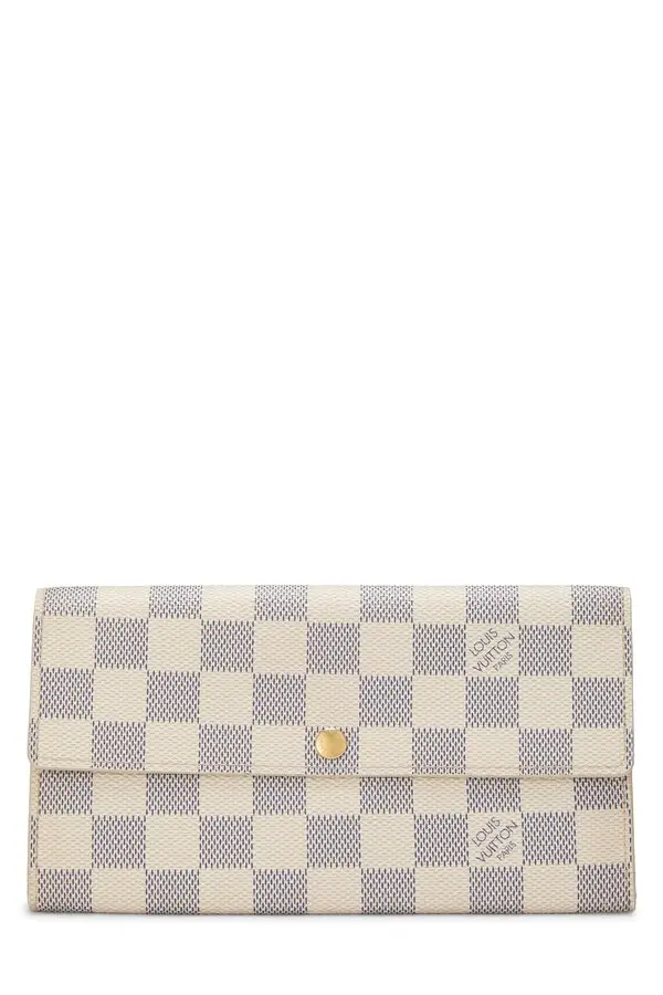 LOUIS VUITTON Damier Azur Sarah Continental Wallet - White