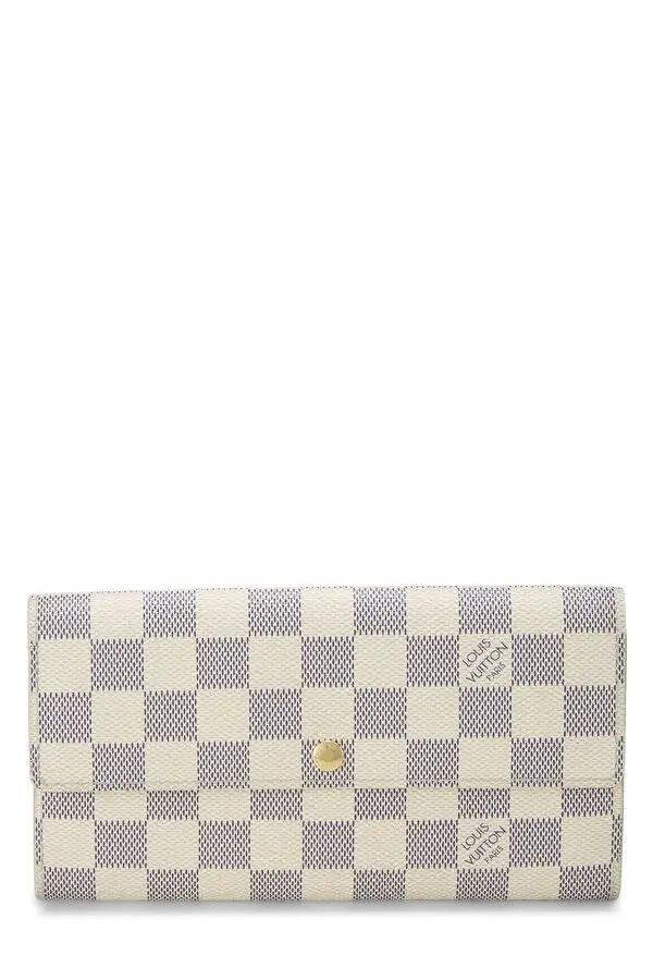 LOUIS VUITTON Damier Azur Sarah Continental Wallet - White