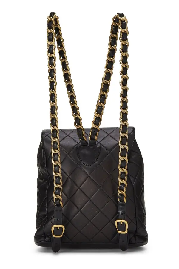 Chanel Quilted Lambskin 'cc' Classic Backpack - Black