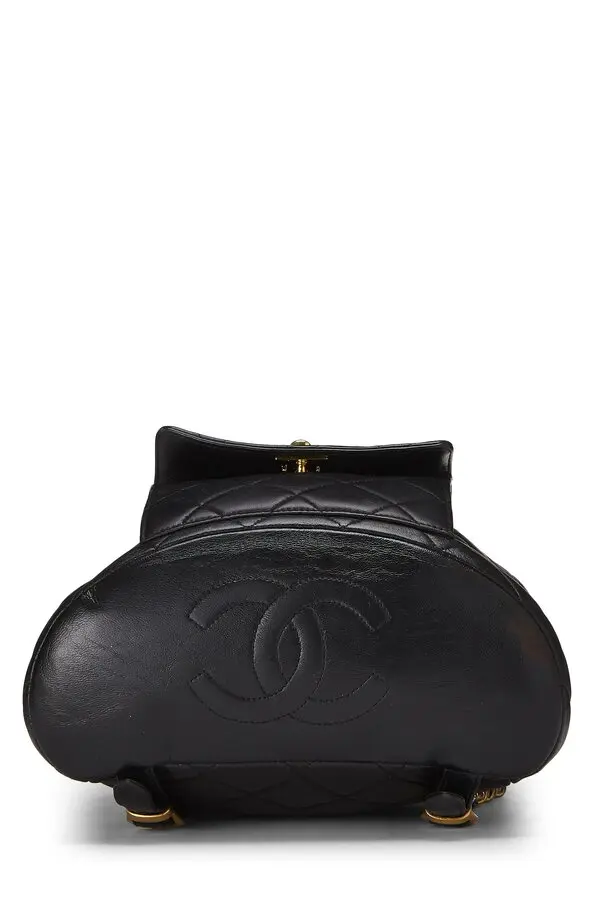 Chanel Quilted Lambskin 'cc' Classic Backpack - Black