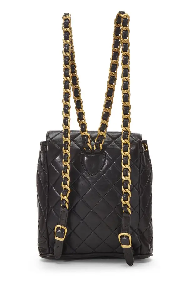 Chanel Quilted Lambskin 'cc' Classic Backpack - Black