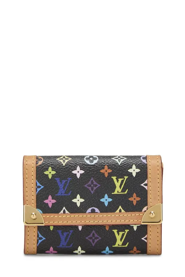 LOUIS VUITTON Takashi Murakami X Monogram Multicolore Porte Monnaie Plat - Black