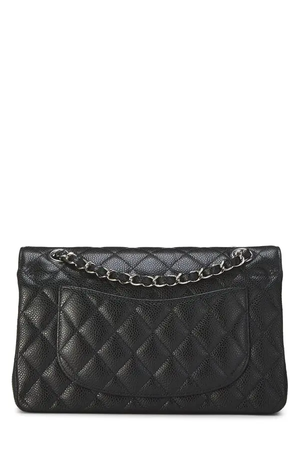 Chanel Quilted Caviar Classic Double Flap Small Shoulder Bag - Black