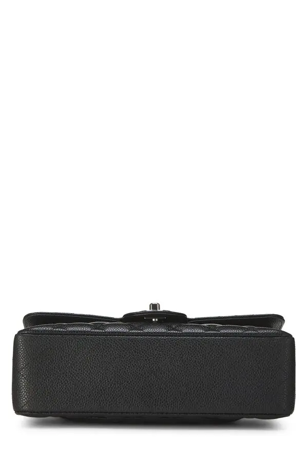 Chanel Quilted Caviar Classic Double Flap Small Shoulder Bag - Black