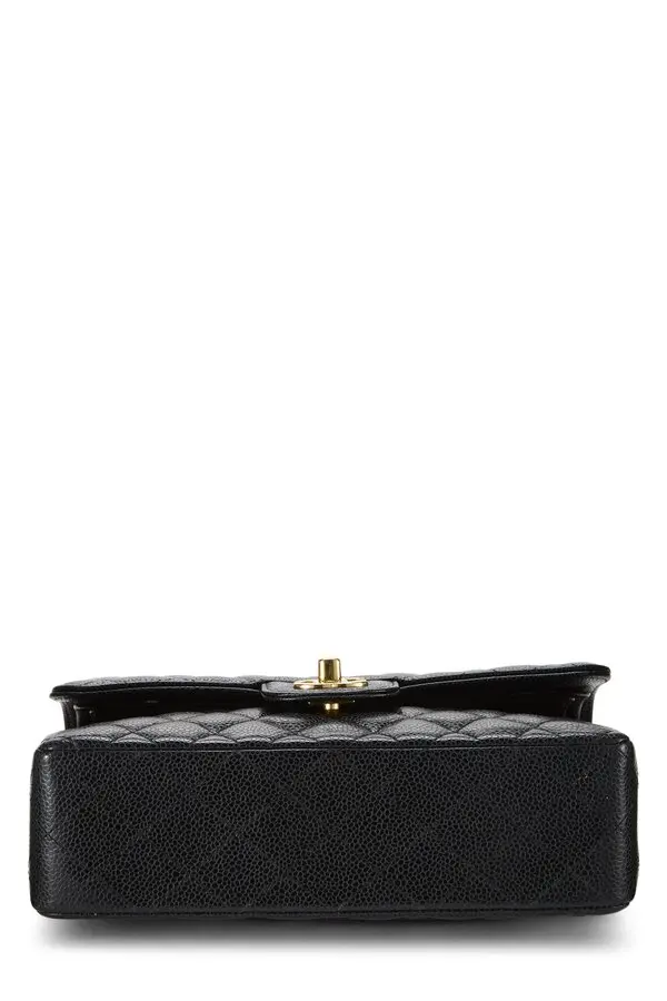 Chanel Quilted Caviar Classic Double Flap Small Shoulder Bag - Black