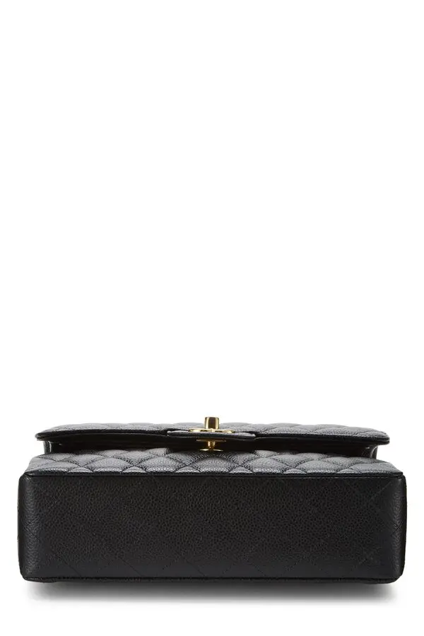 Chanel Quilted Caviar Classic Double Flap Small Shoulder Bag - Black
