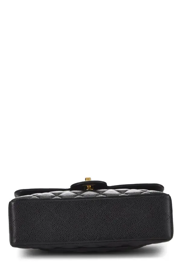 Chanel Quilted Caviar Classic Double Flap Small Shoulder Bag - Black
