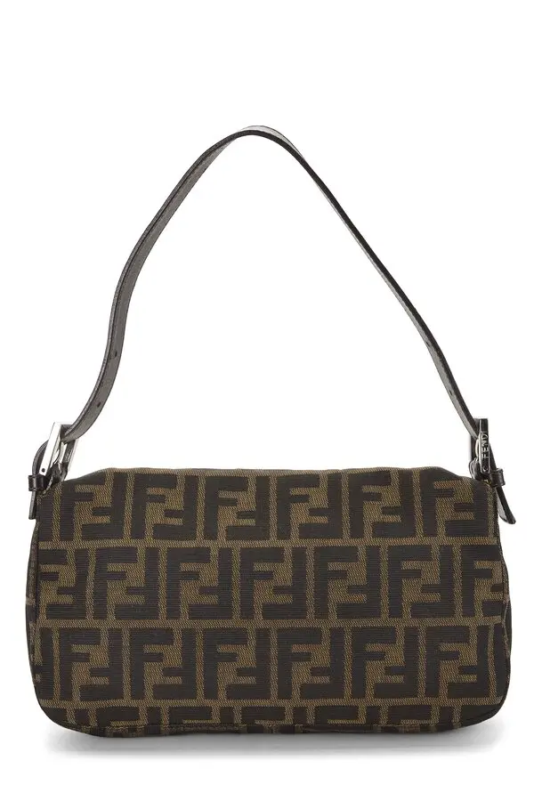 Fendi Zucca Canvas Baguette Shoulder Bag - Brown