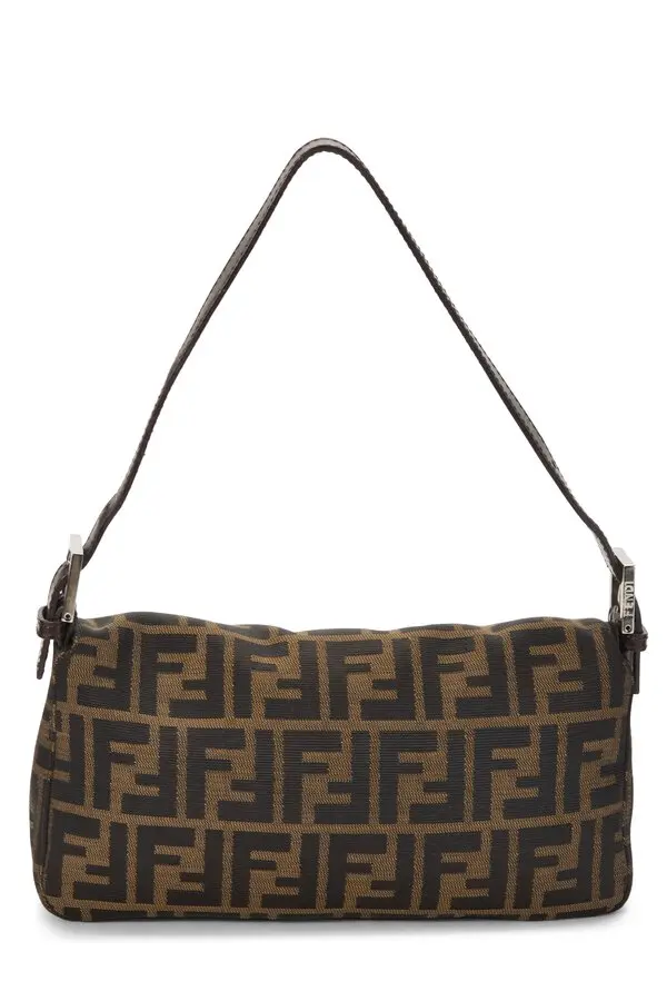 Fendi Zucca Canvas Baguette Shoulder Bag - Brown