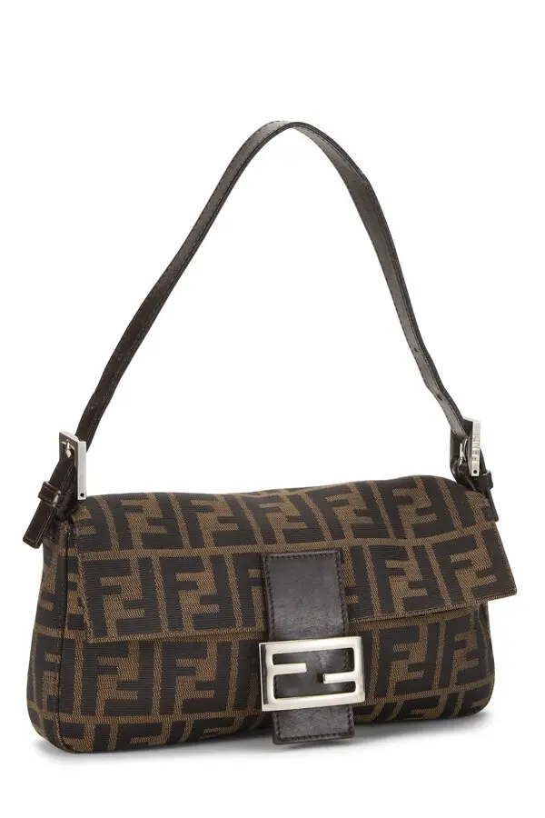 Fendi Zucca Canvas Baguette Shoulder Bag