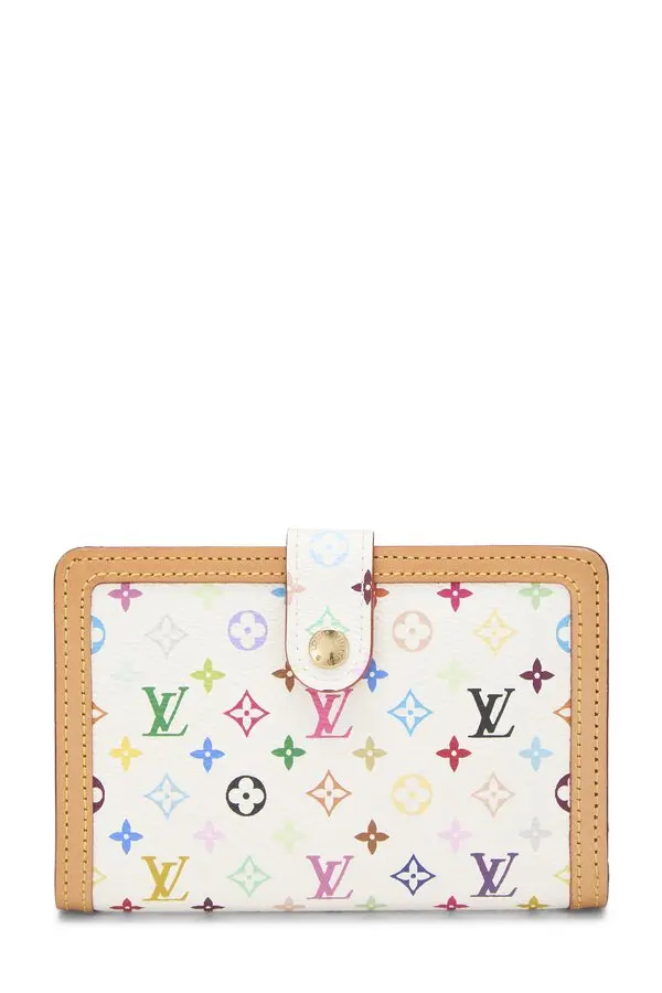 LOUIS VUITTON Takashi Murakami X Monogram Multicolore Porte-monnaie Viennois Wallet - White