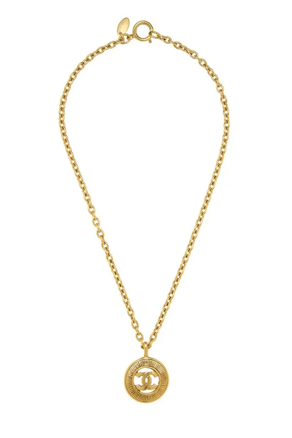 Chanel Cc Sunburst Necklace - Gold