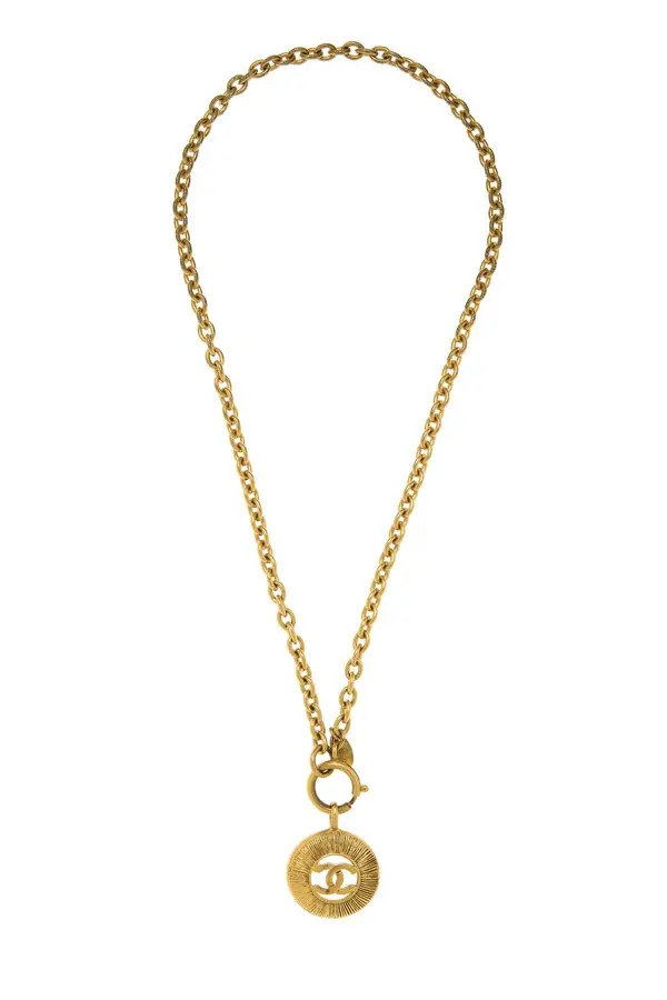 Chanel Cc Sunburst Necklace - Gold
