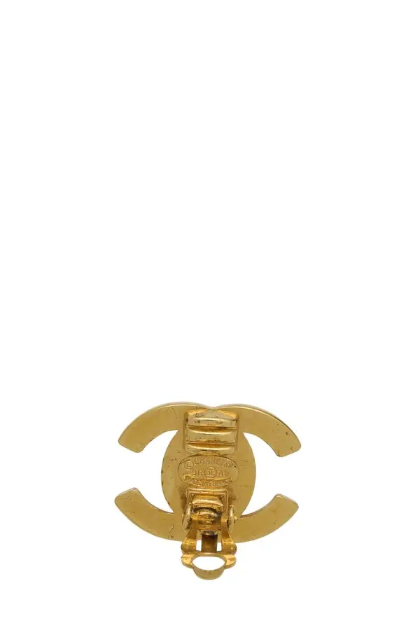 Chanel Plated Cc Turnlock Clip-on Earrings