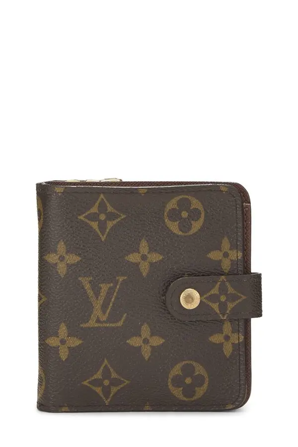 LOUIS VUITTON Monogram Canvas Compact Zip Wallet - Brown