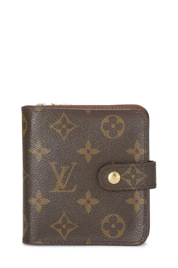 LOUIS VUITTON Monogram Canvas Compact Zip Wallet - Brown