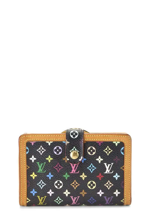 LOUIS VUITTON Takashi Murakami X Monogram Multicolore Porte-monnaie Viennois Wallet - Black
