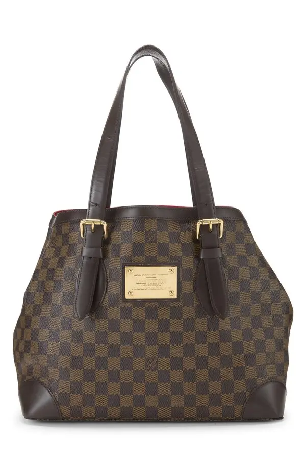 LOUIS VUITTON Damier Ebene Hampstead Tote - Brown