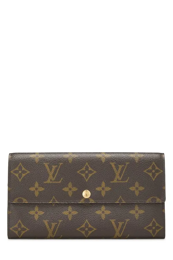 LOUIS VUITTON Monogram Canvas Porte Monnaie Credit - Brown