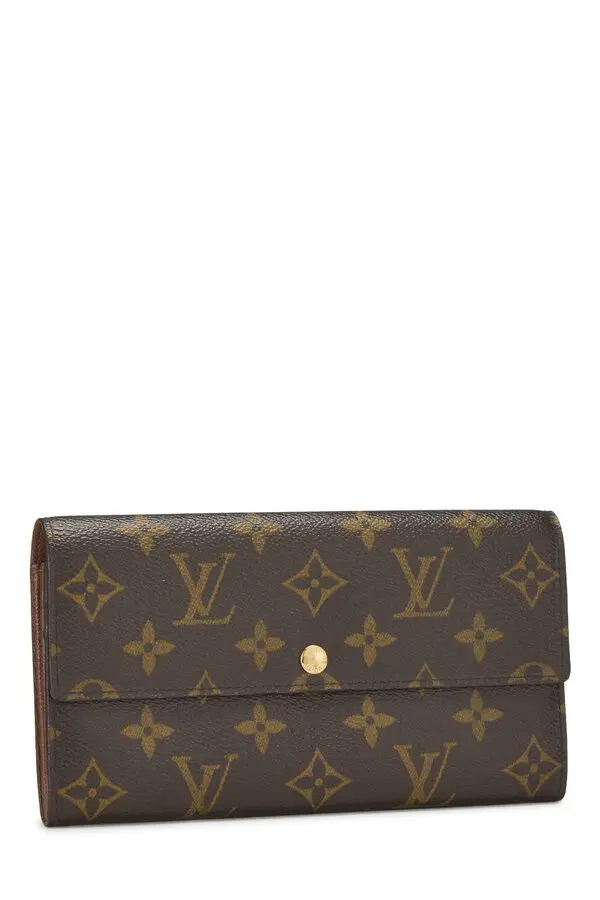 LOUIS VUITTON Monogram Canvas Porte Monnaie Credit - Brown