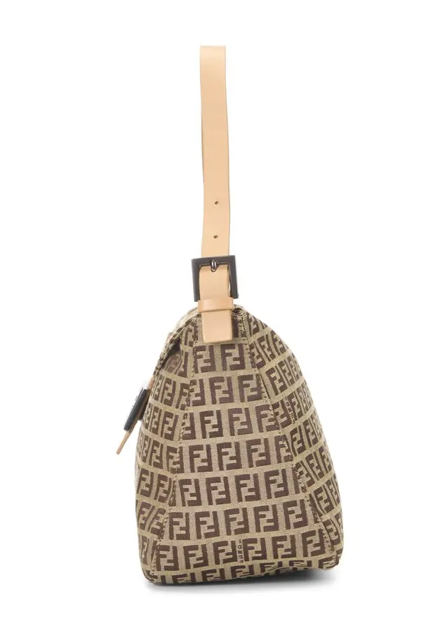 Fendi Zucca Canvas Shoulder Bag - Beige