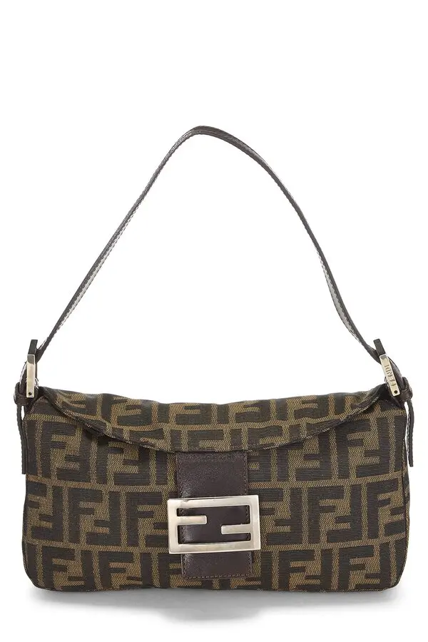Fendi Zucca Canvas Shoulder Bag - Brown