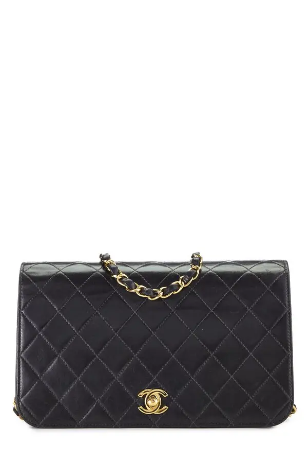 Chanel Quilted Lambskin Full Flap Bag - Black