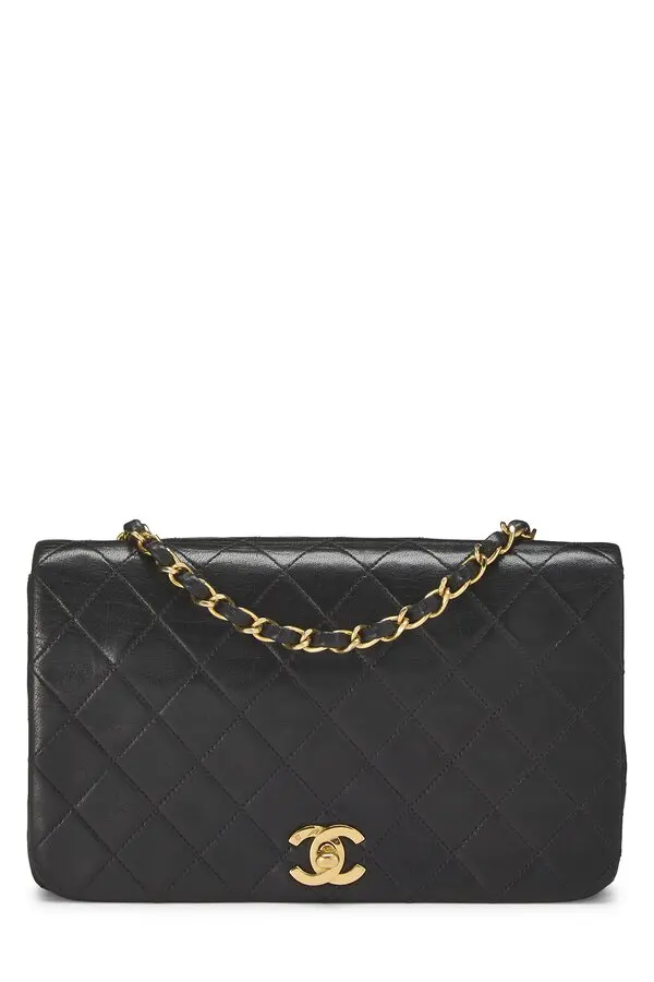 Chanel Quilted Lambskin Full Flap Bag - Black